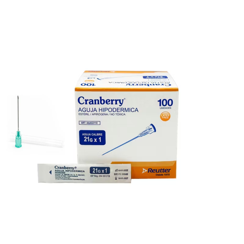 Caja Aguja Hipodérmica 21g x 1 - 100 Unidadesa - Medcare
